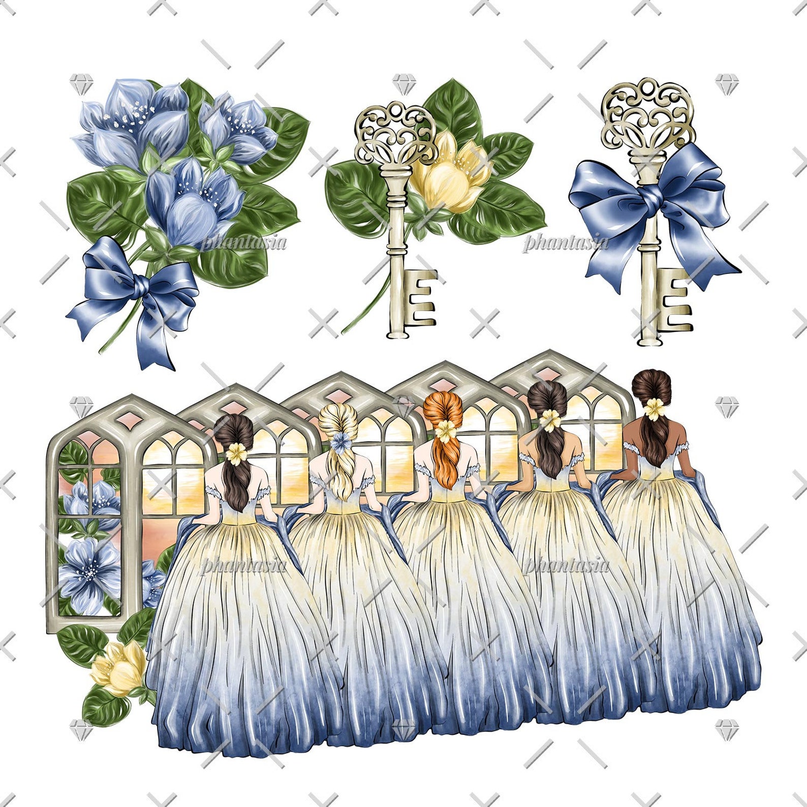 Princess Watercolor Cliparts, Spring Princess, Spring Watercolor ...