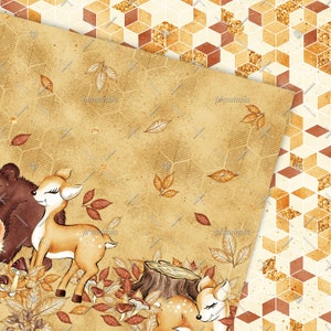 Forest Animals Digital Papers, Cute Animals, Autumn Digital Paper, Fall ...