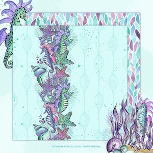 Mermaid Digital Paper, Summer Digital Paper, Sealife Digital Papers ...