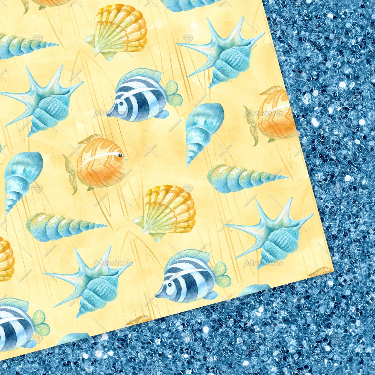 Seashells Digital Papers, Summer Patterns, Summer Digital, Seamless ...