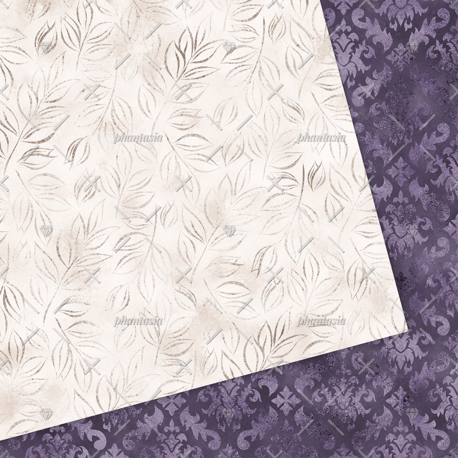 Autumn Basic Papers Elegant Digital Paper Gold And Purple | Etsy