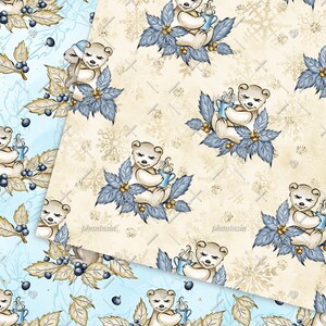 Winter Animals Digital Paper, Winter Patterns, Cute Animals, Winter ...