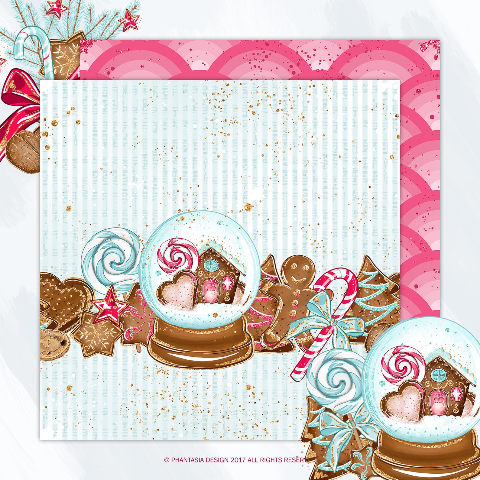 Christmas Gingerbread Digital Paper Pack, Gingerbread Cookies ...