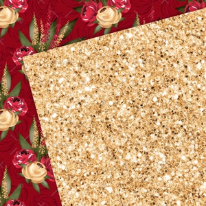 Christmas Floral Digital Papers, Christmas Background, Christmas ...