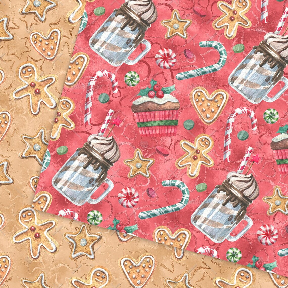 Homey Christmas Digital Paper Christmas Patterns Winter - Etsy
