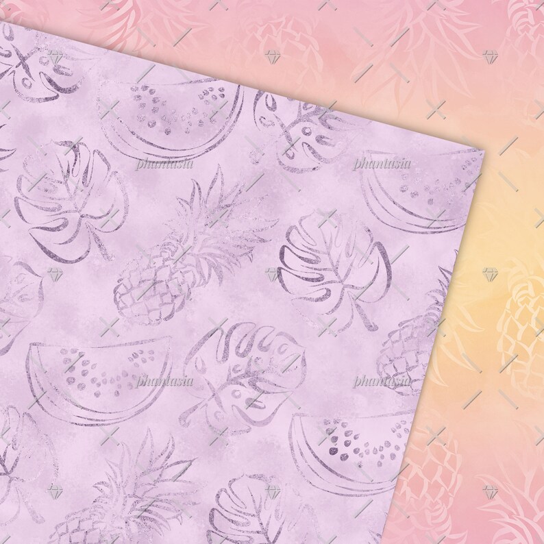 Summer Basic Papers Digital Papers Seamless Patterns Summer | Etsy