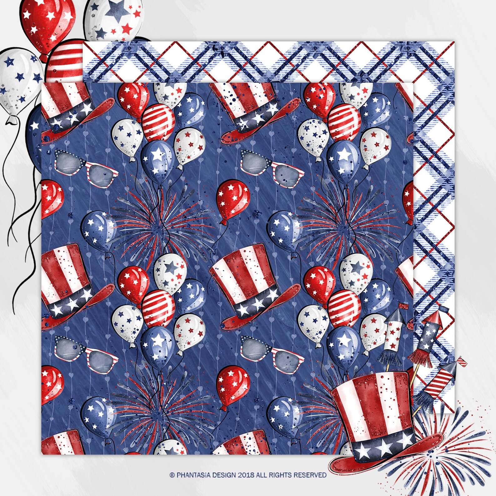 Independance Day Digital Paper 4th of July Digital Paper - Etsy
