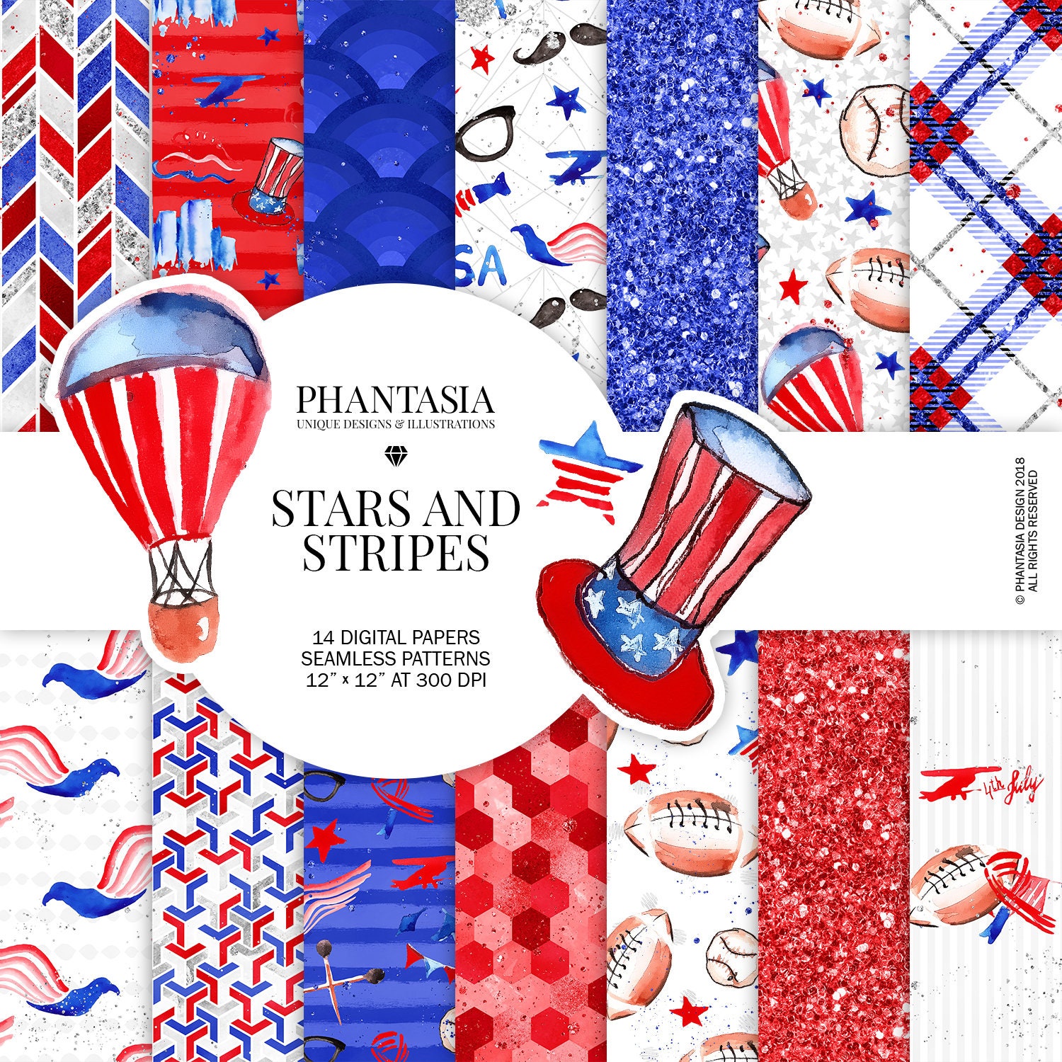American Digital Paper, Independence Day, Fourth of July, July Fourth ...