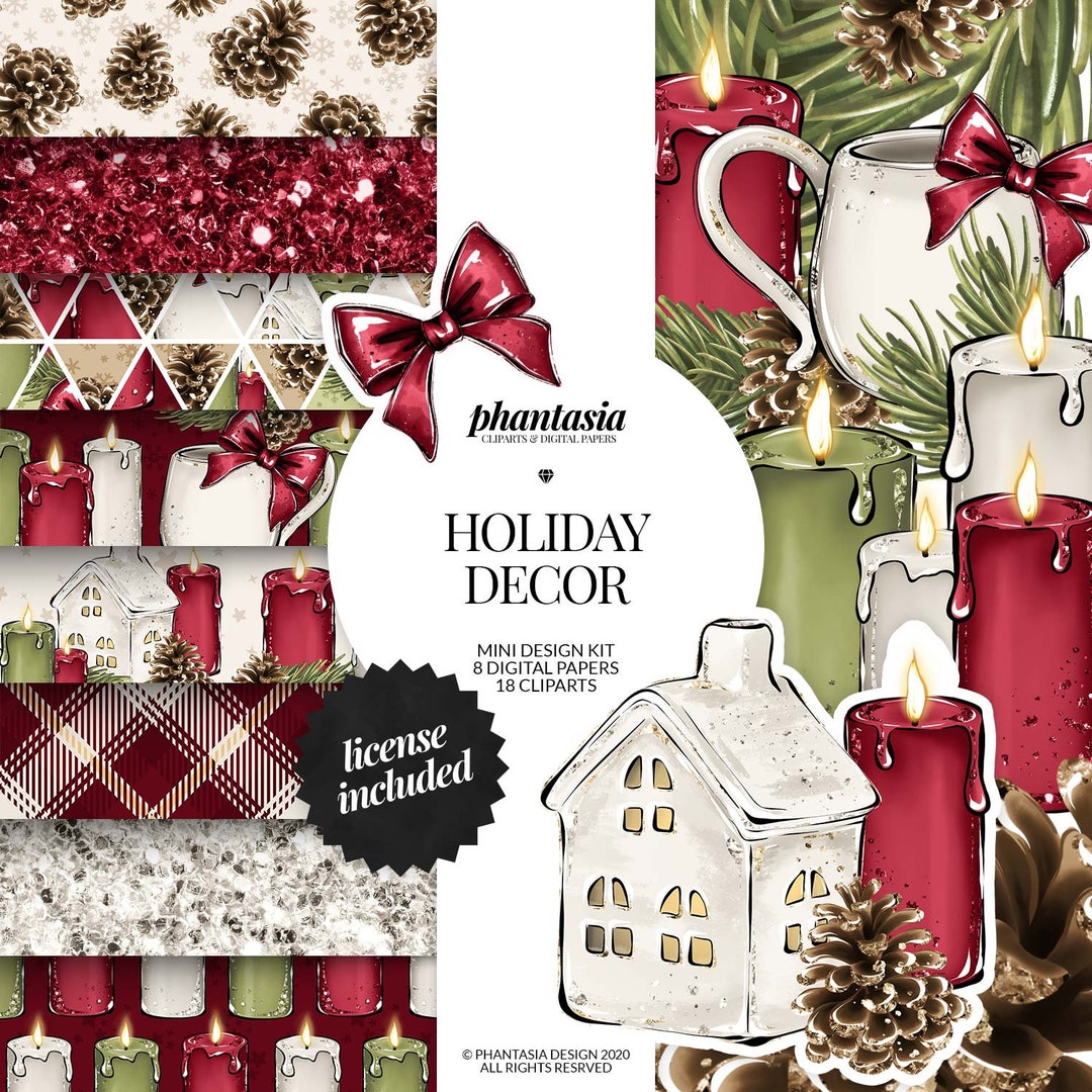 Christmas Graphics Bundle, Christmas Cliparts, Winter Illustration ...