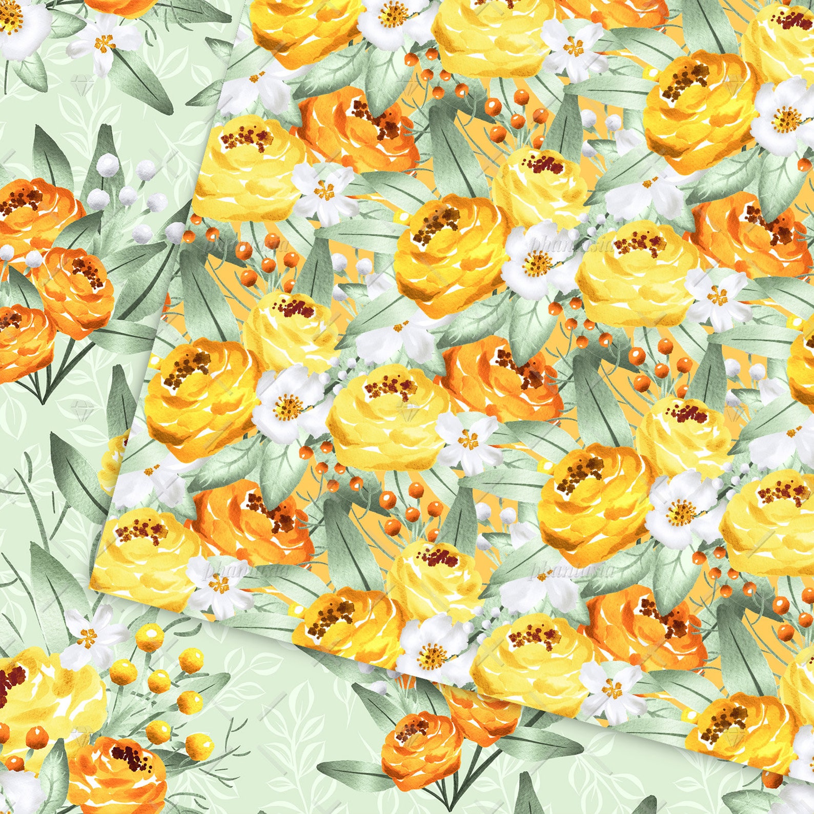 Spring Floral Digital Papers Spring Background Spring - Etsy