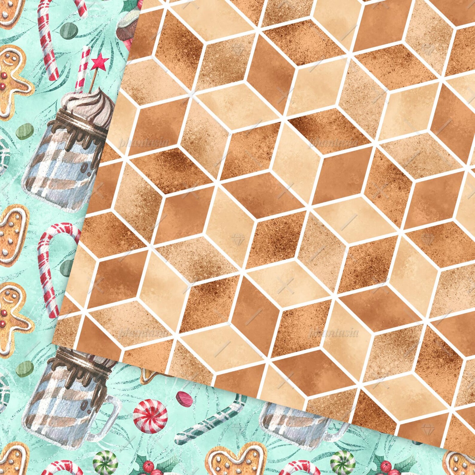 Homey Christmas Digital Paper Christmas Patterns Winter | Etsy