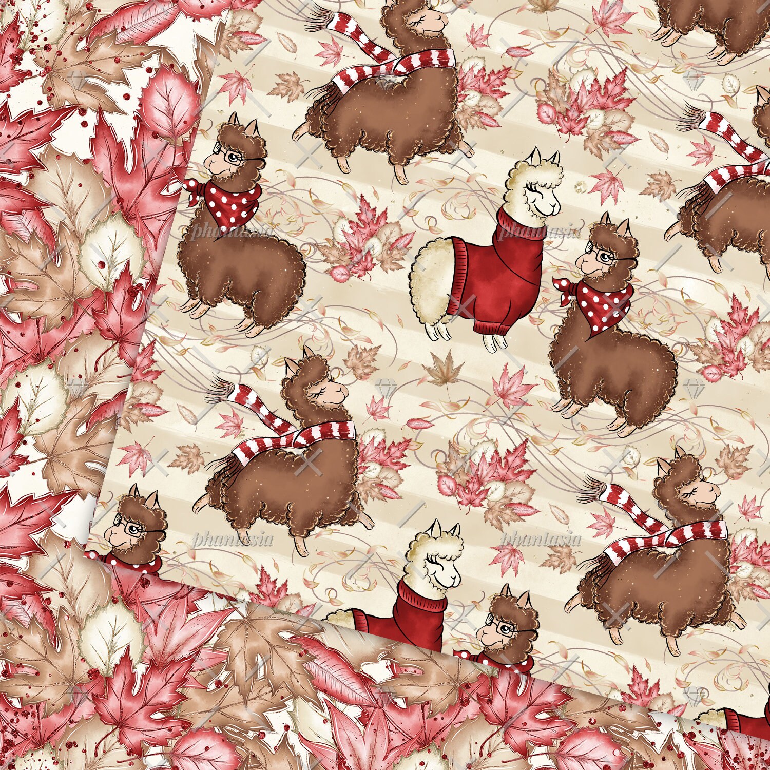 Alpaca Digital Paper, Cute Alpacas, Llama Digital Paper, Planner ...