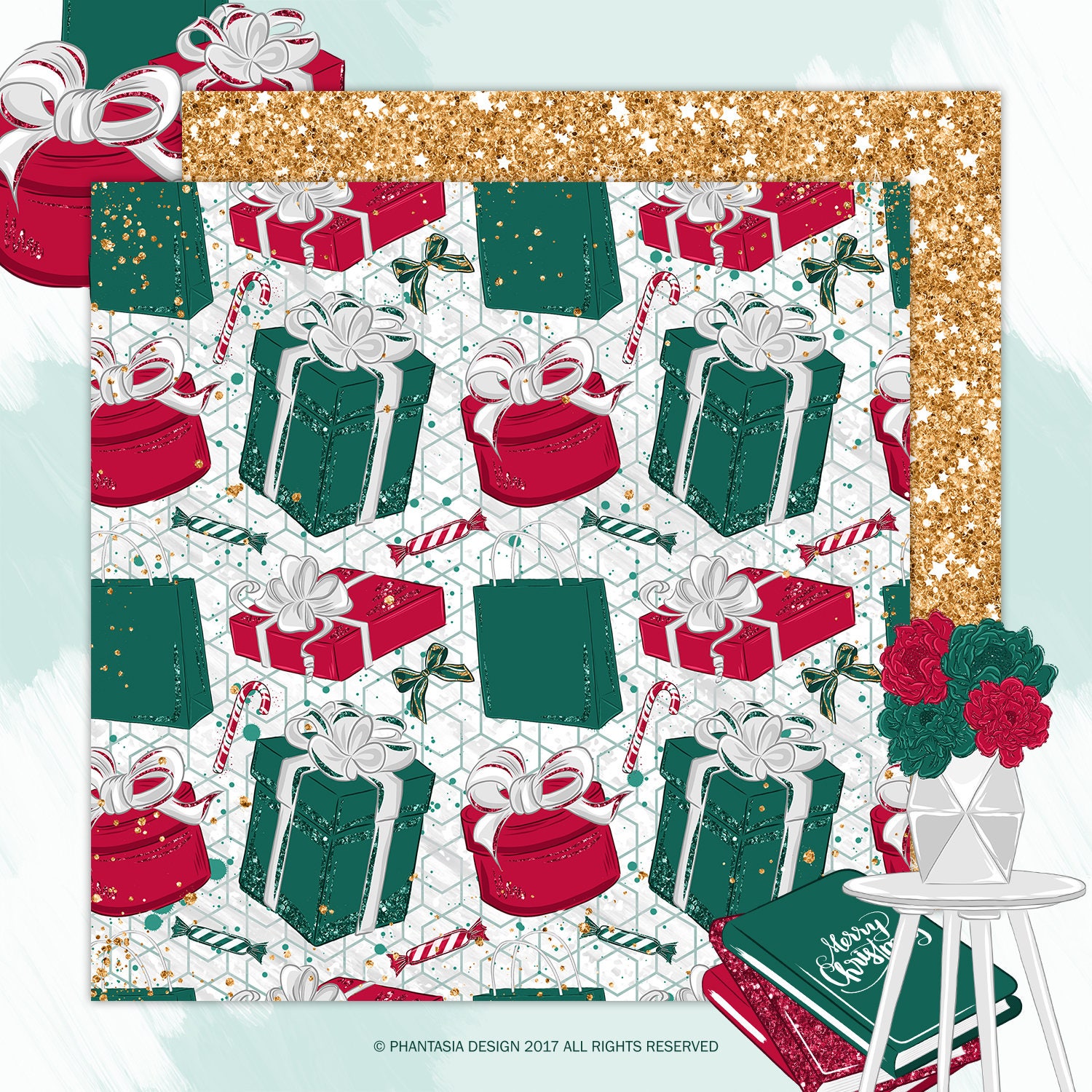 Christmas Digital Paper Pack Christmas Digital Paper Gifts | Etsy