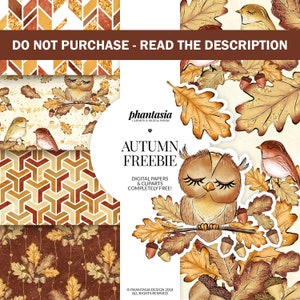 Autumn Freebie Fall Cliparts Autumn Digital Papers Planner | Etsy