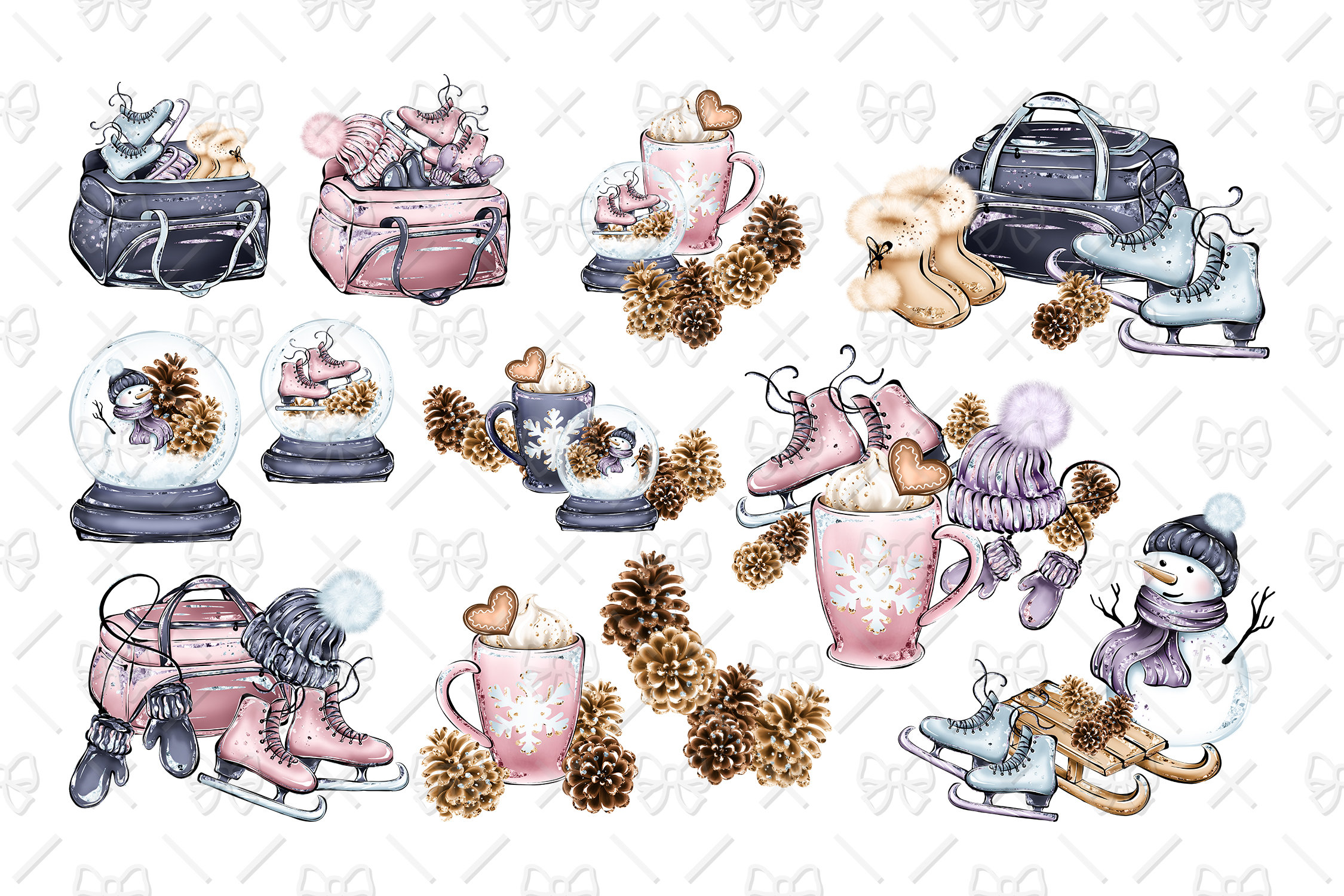 Winter Watercolor Clipart Cute Winter Winter Girls Winter | Etsy