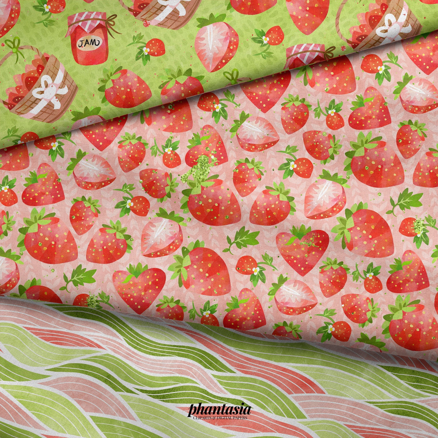 Strawberries Digital Paper Spring Pattern Summer Seamless | Etsy