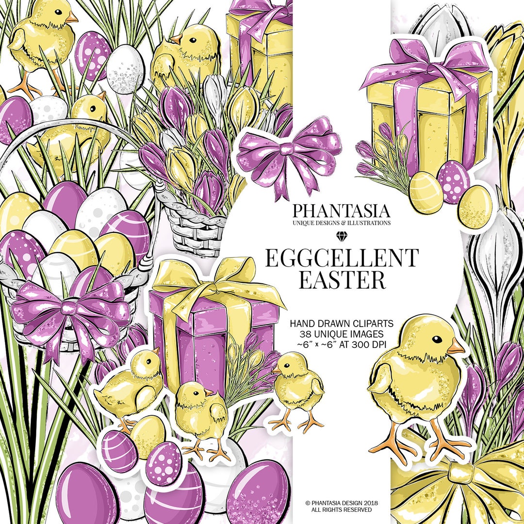 Easter Watercolor Cliparts, Spring Clipart, Easter Eggs Clipart, Easter ...