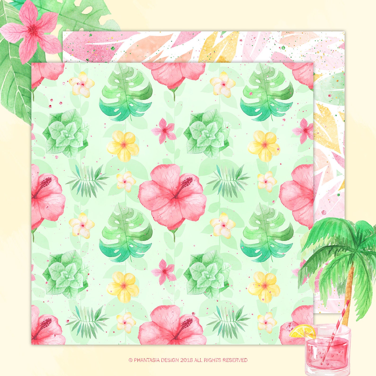 Beach Digital Paper Summer Digital Paper Pack Summer | Etsy