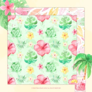 Beach Digital Paper, Summer Digital Paper Pack, Summer Planner, Beach ...