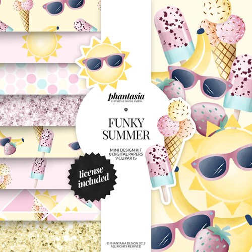 Summer Clipart Bundle Summer Digital Papers Summer Elements - Etsy