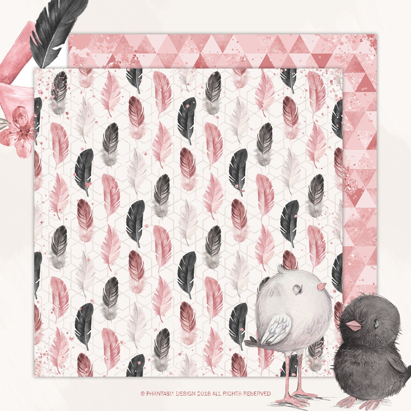 Little Birds Digital Paper Pack Chicks Digital Paper Birds | Etsy