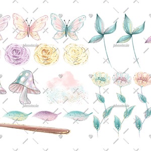 Fairy Watercolor Cliparts, Spring Clipart, Whimsical Clipart, Magic ...