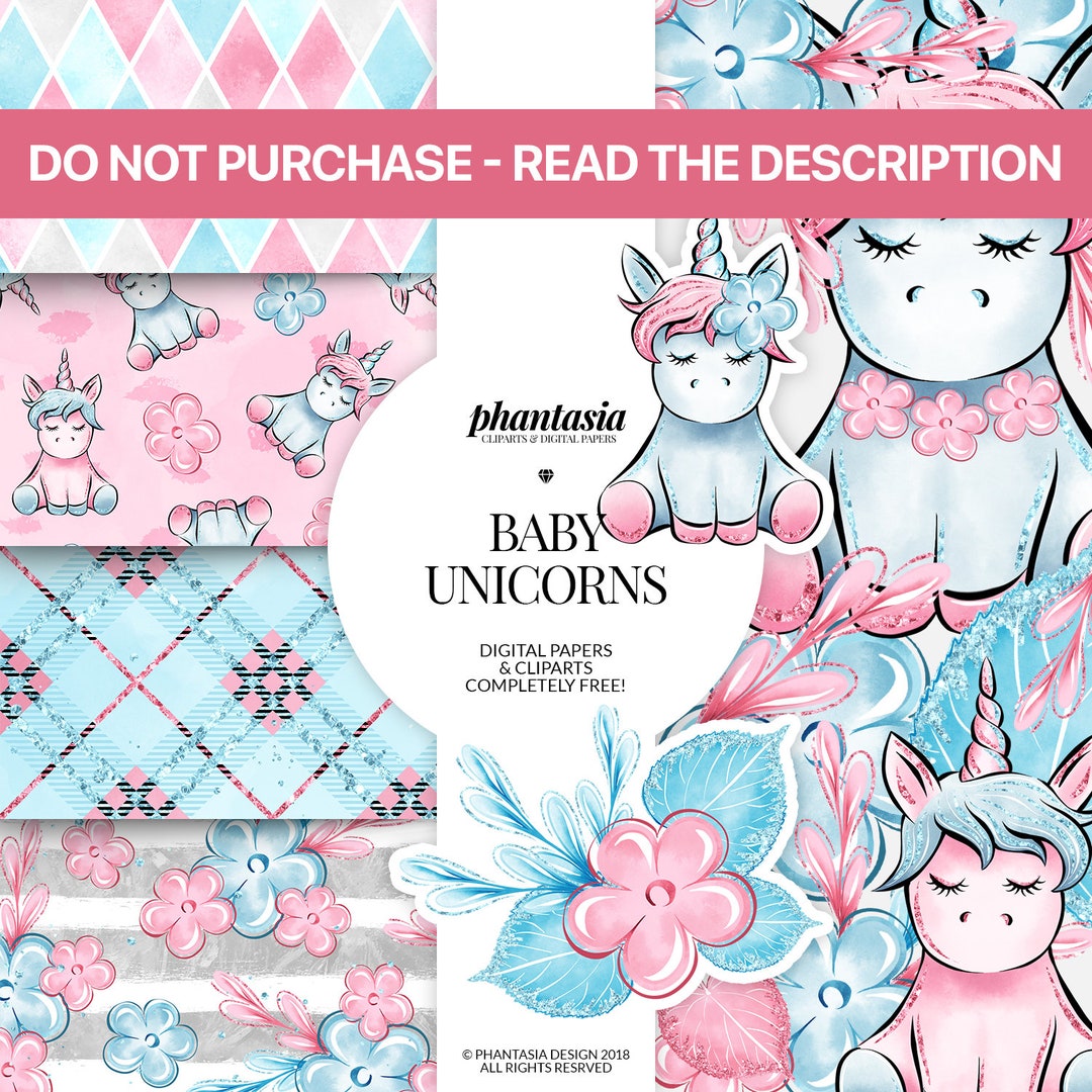 Baby Unicorn Freebie, Free Cliparts, Free Digital Papers, Planner ...