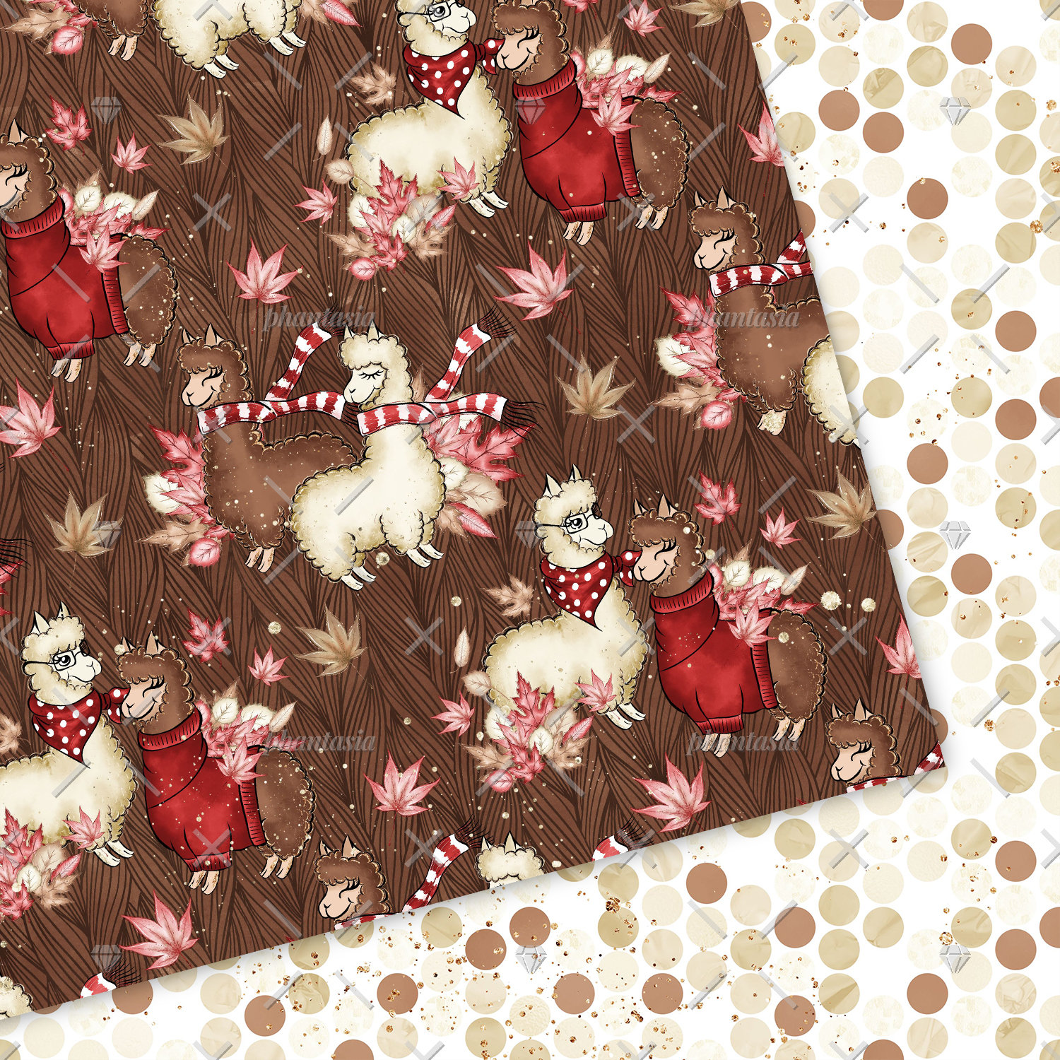 Alpaca Digital Paper, Cute Alpacas, Llama Digital Paper, Planner ...