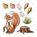 Fox Clipart Set, Graphics Bundle, Fall Cliparts, Autumn Digital Papers ...