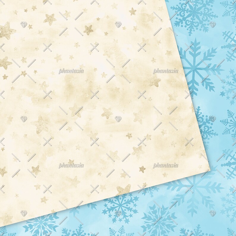 Winter Digital Papers Winter Textures Winter Glitter Blue | Etsy