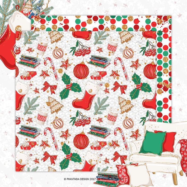 Christmas Digital Paper Pack Christmas Digital Paper - Etsy