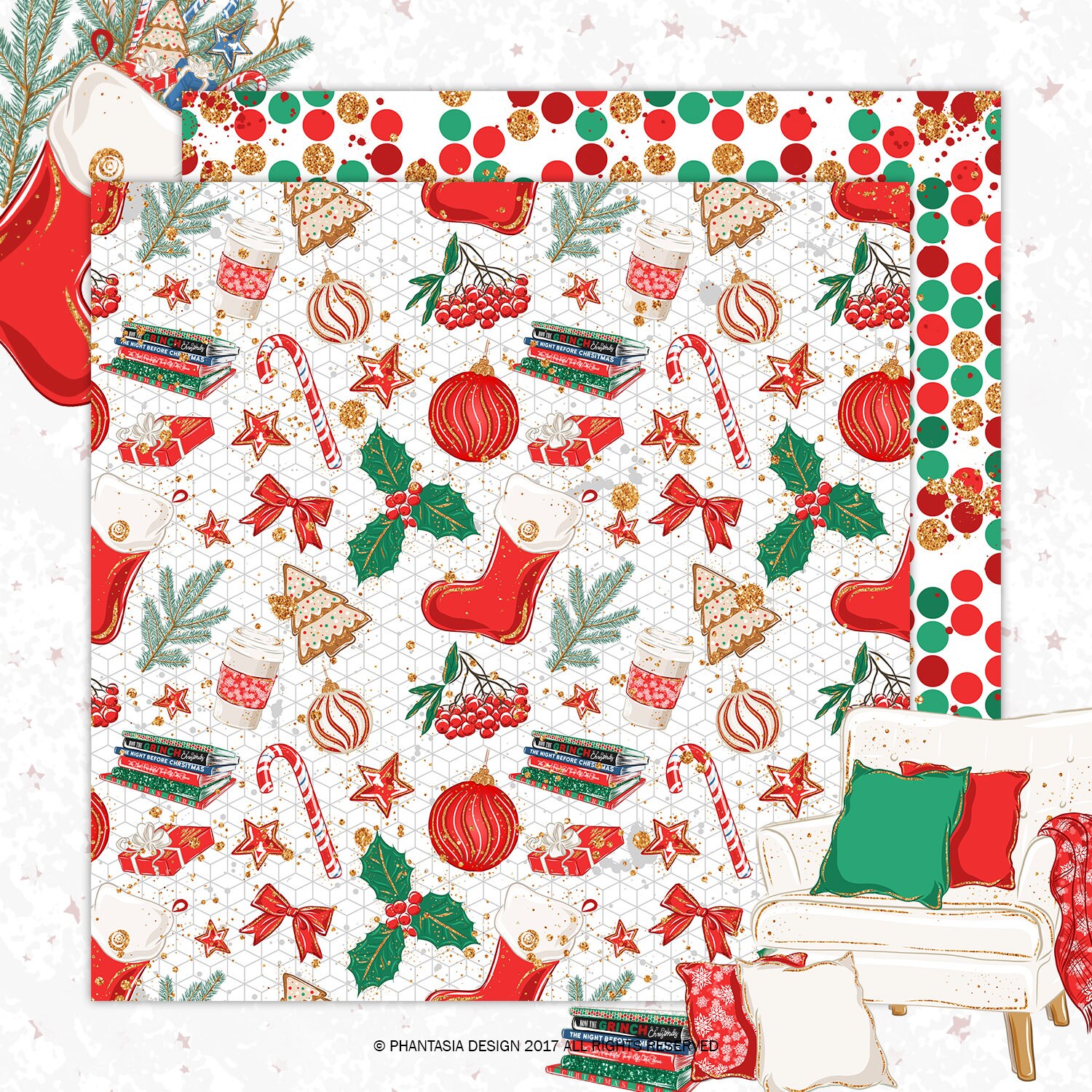 Christmas Digital Paper Pack Christmas Digital Paper - Etsy