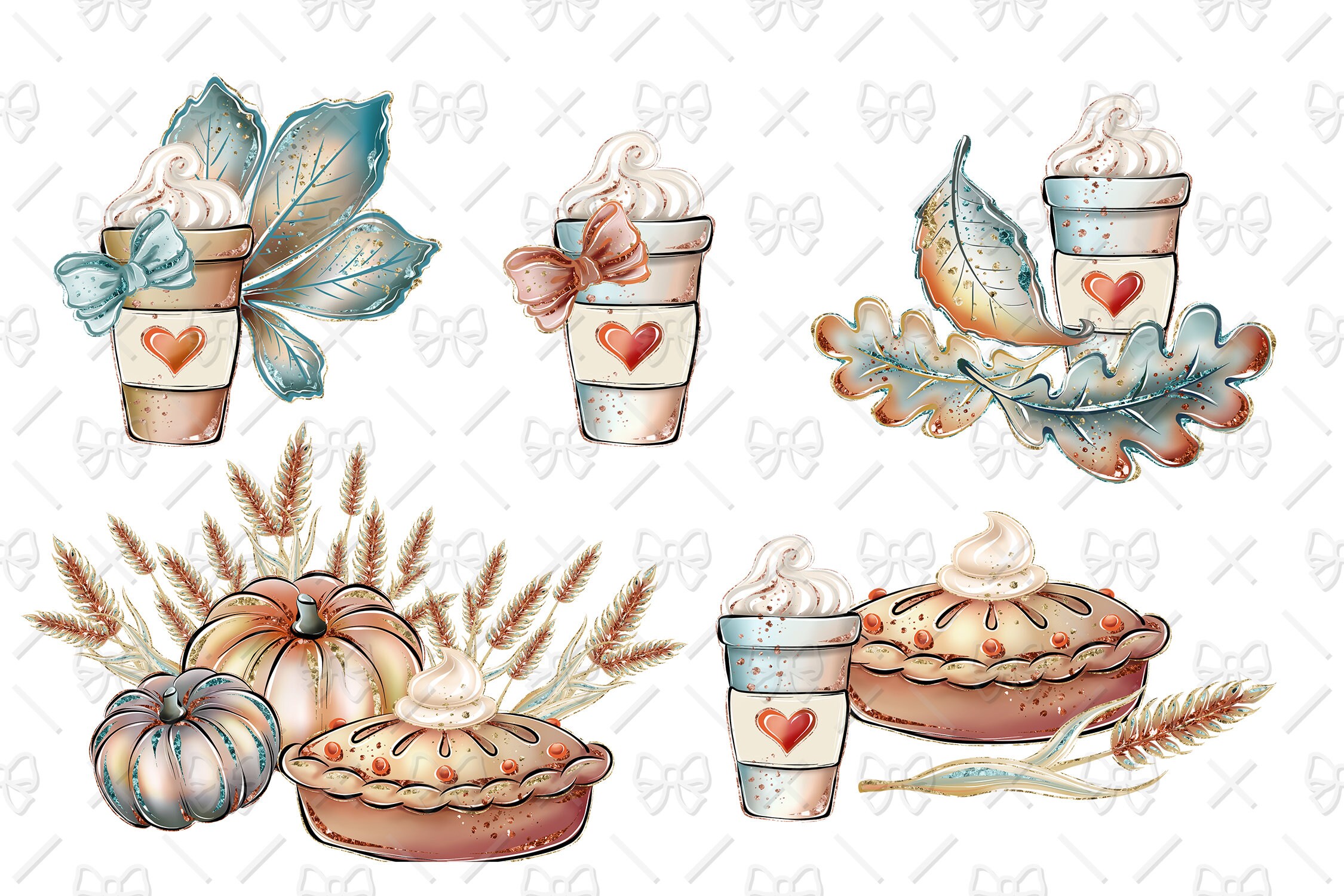 Fall Watercolor Clipart Autumn Graphics Hand Drawn Clipart - Etsy