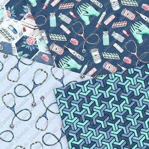 Medical Digital Paper, Medical Pattern, Seamless Pattern, Medical ...