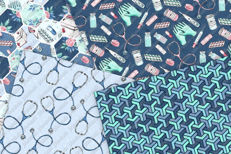 Medical Digital Paper Medical Pattern Seamless Pattern | Etsy