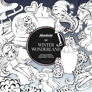 Winter Doodle Cliparts, Cute Winter, Winter Png, Winter Stamps, Digital ...