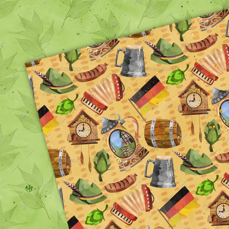 Oktoberfest Digital Papers, Beer Digital Paper, Germany Pattern, Beer ...