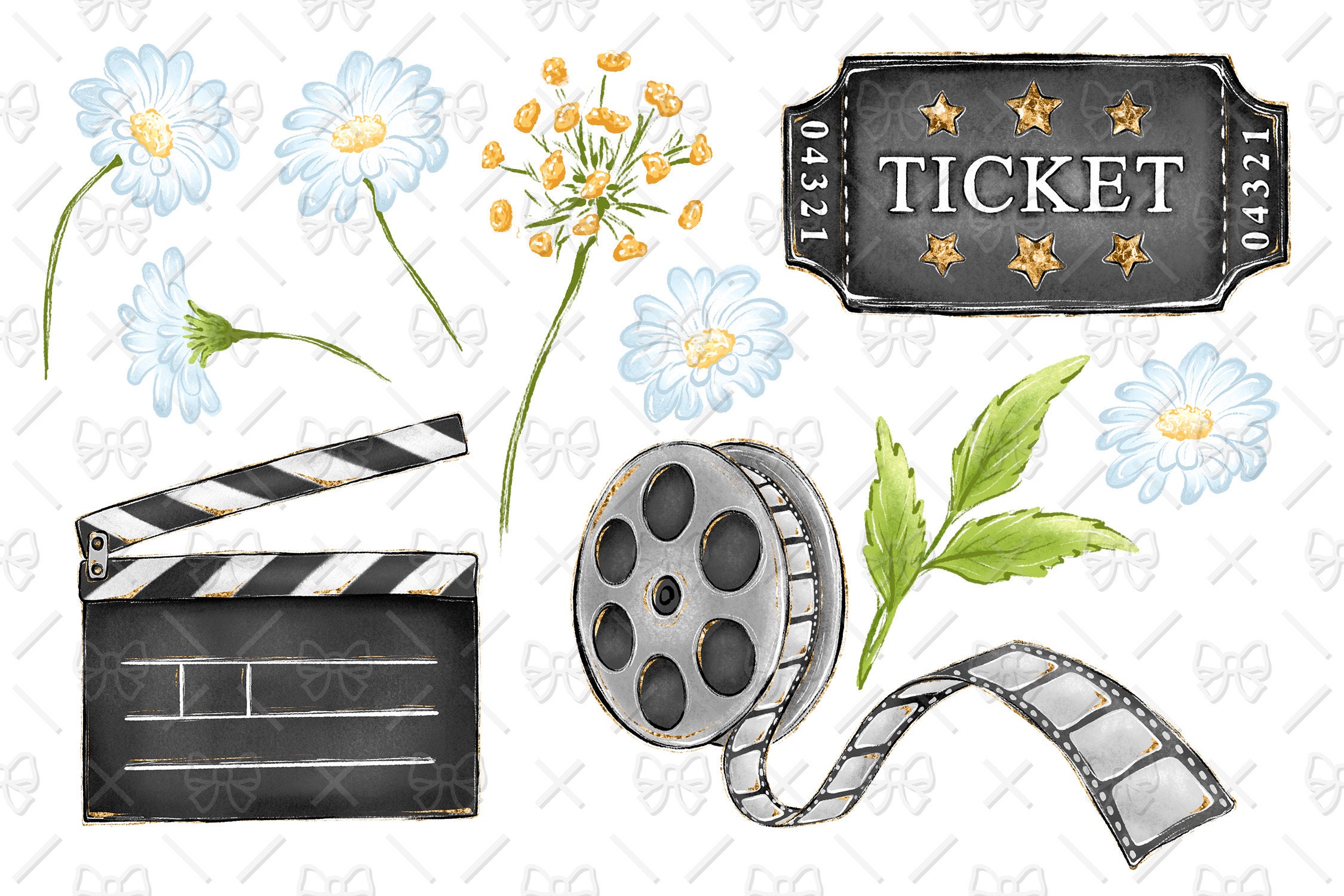 Cinema Watercolor Clipart, Cinema Clipart, Movie Clipart, Cinema ...
