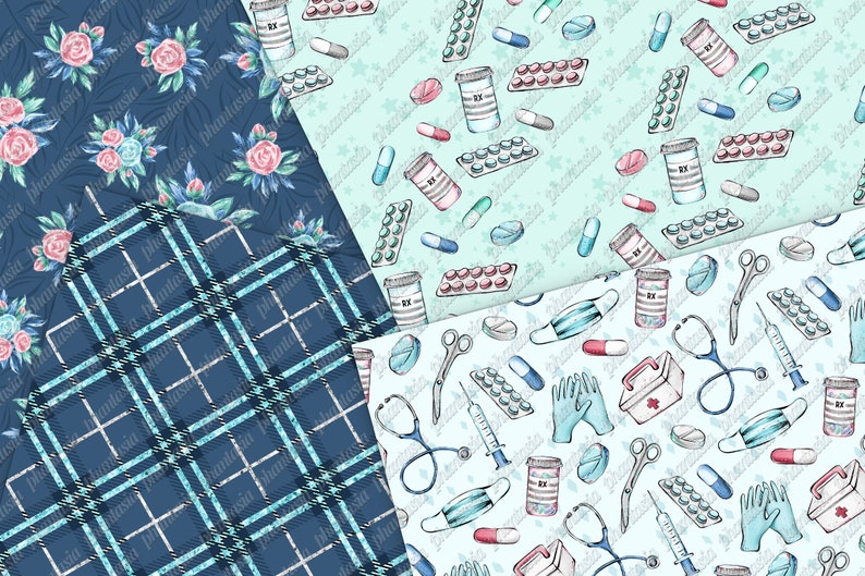 Medical Digital Paper Medical Pattern Seamless Pattern | Etsy