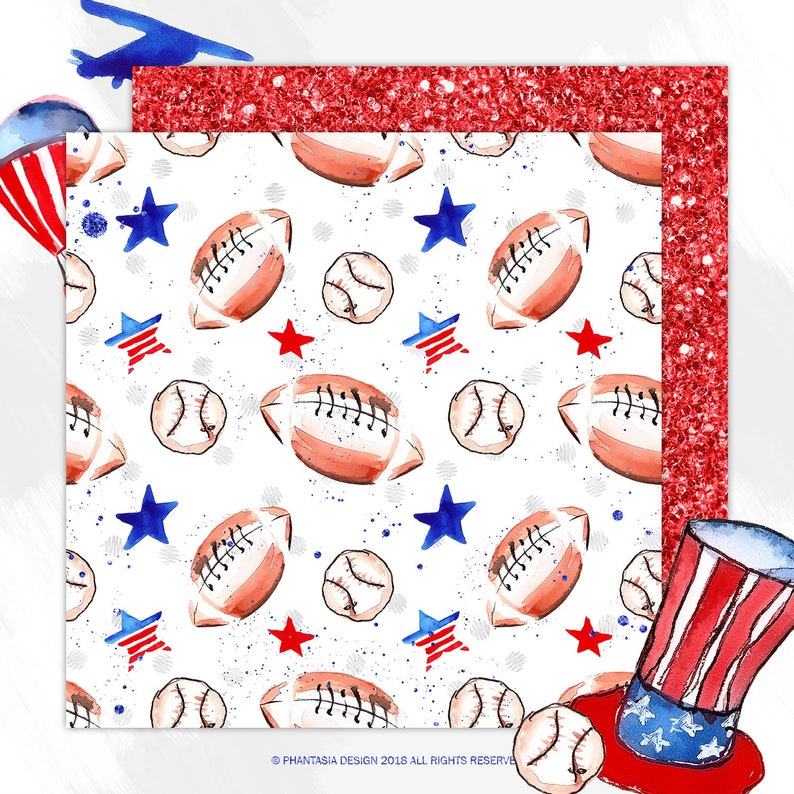 American Digital Paper Independence Day Fourth of July July - Etsy
