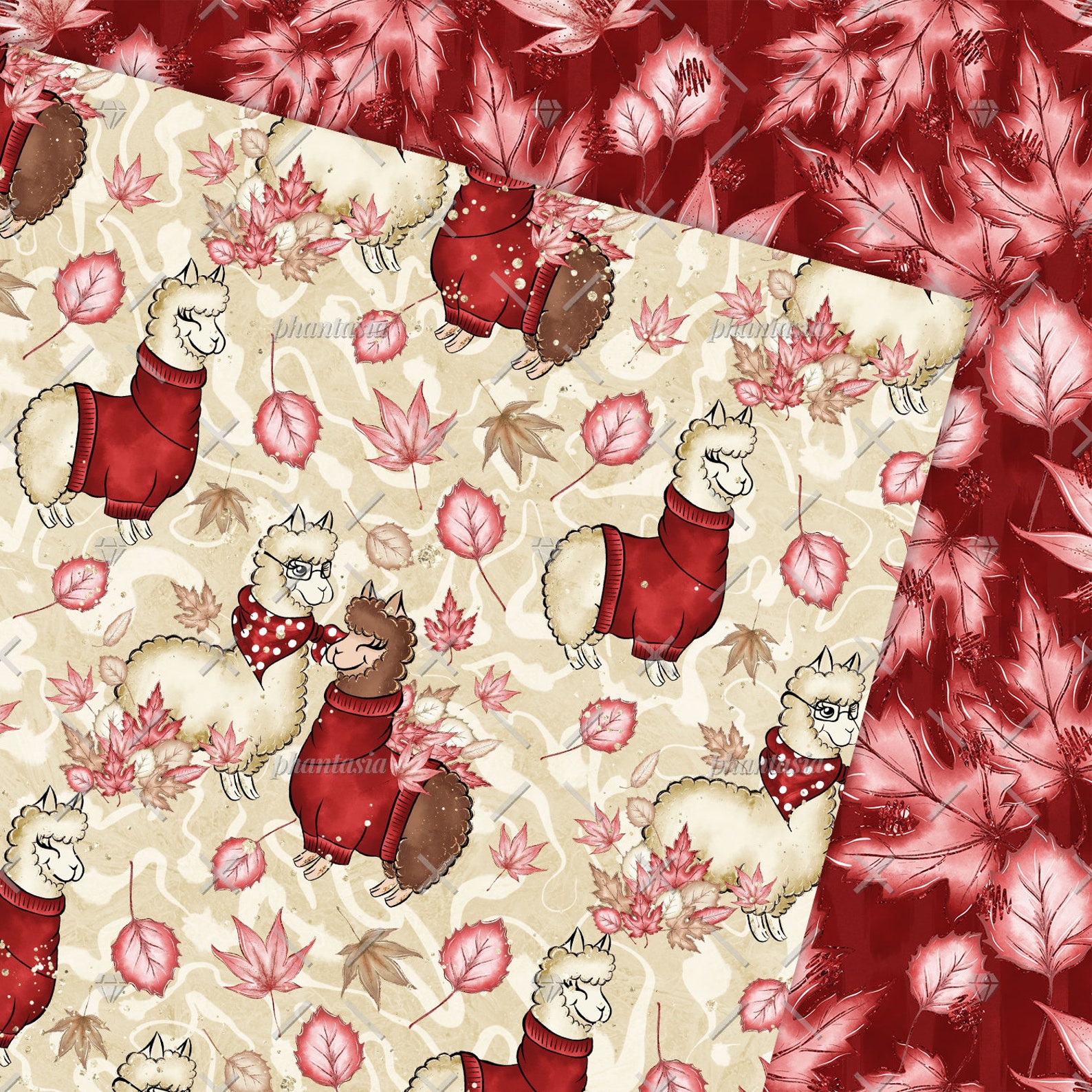 Alpaca Digital Paper Cute Alpacas Llama Digital Paper | Etsy