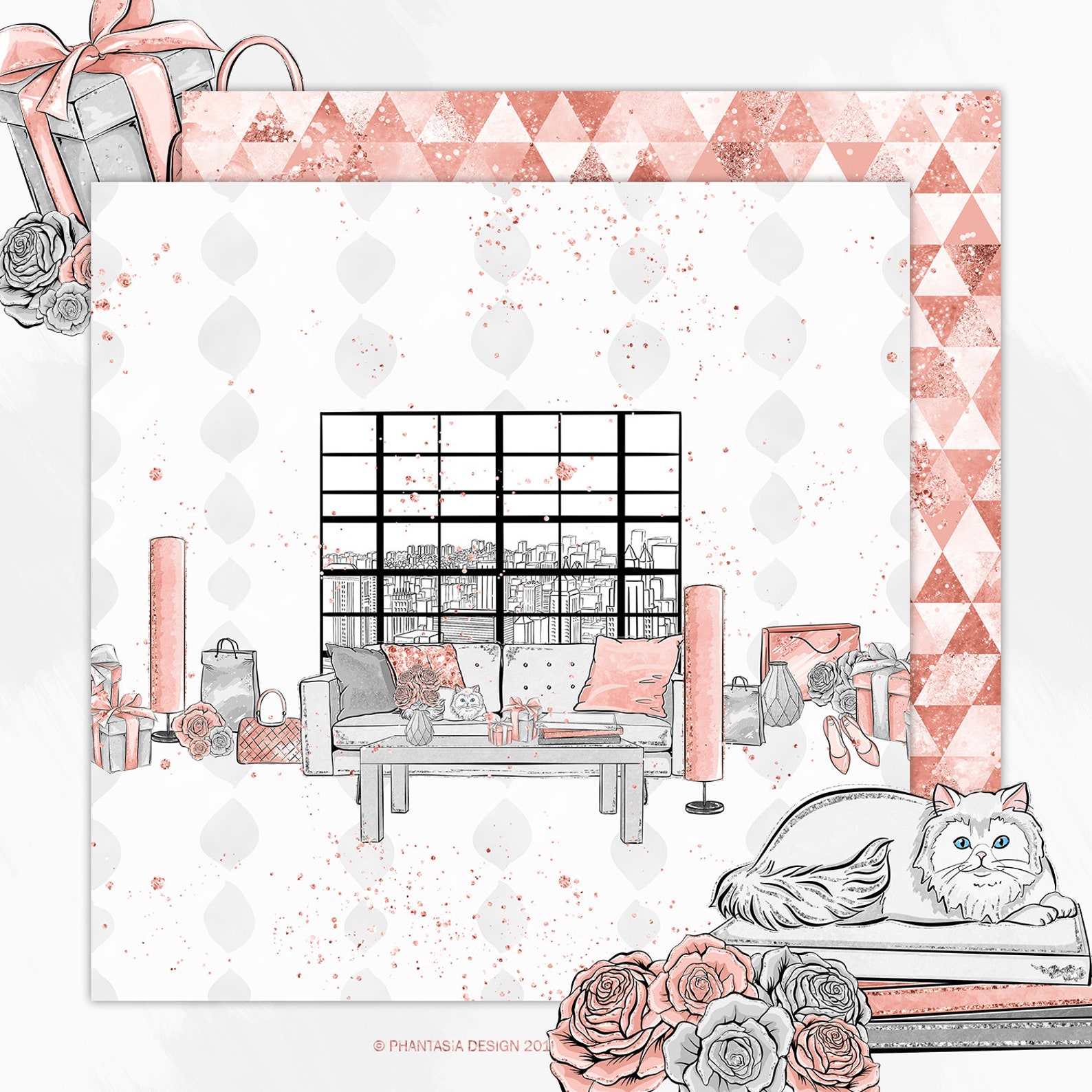 Rose Gold Digital Paper Fashion Paper Lifestyle Digital | Etsy