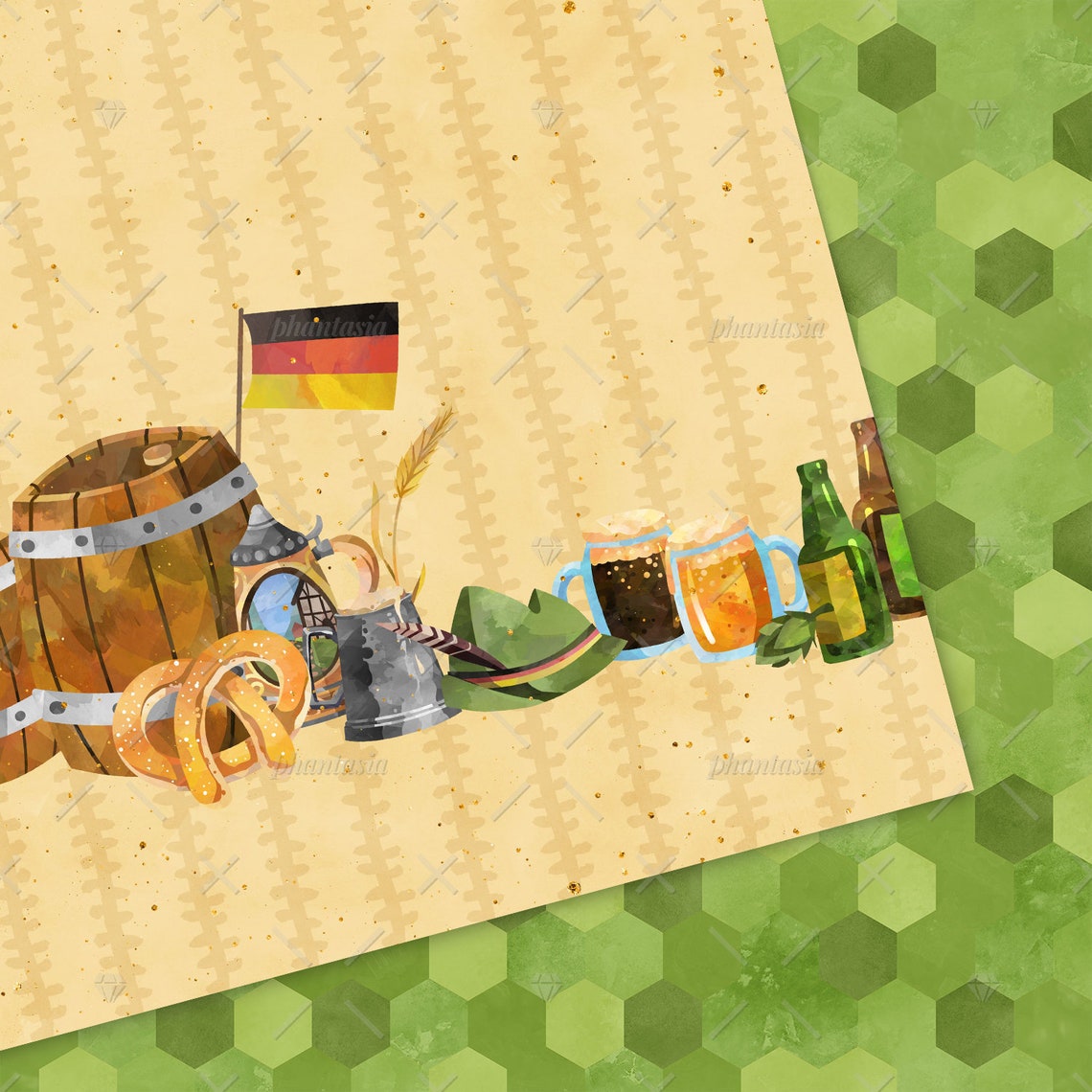 Oktoberfest Digital Papers Beer Digital Paper Germany - Etsy