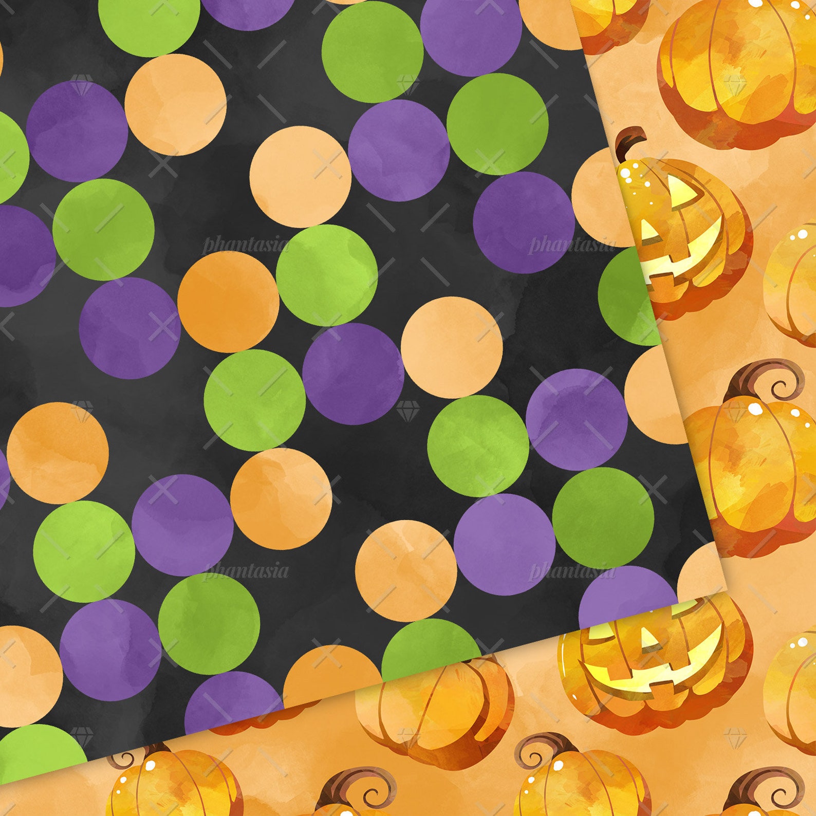 Halloween Digital Papers Halloween Patterns Spooky Digital | Etsy