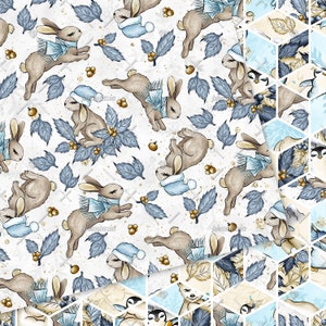 Winter Animals Digital Paper, Winter Patterns, Cute Animals, Winter ...