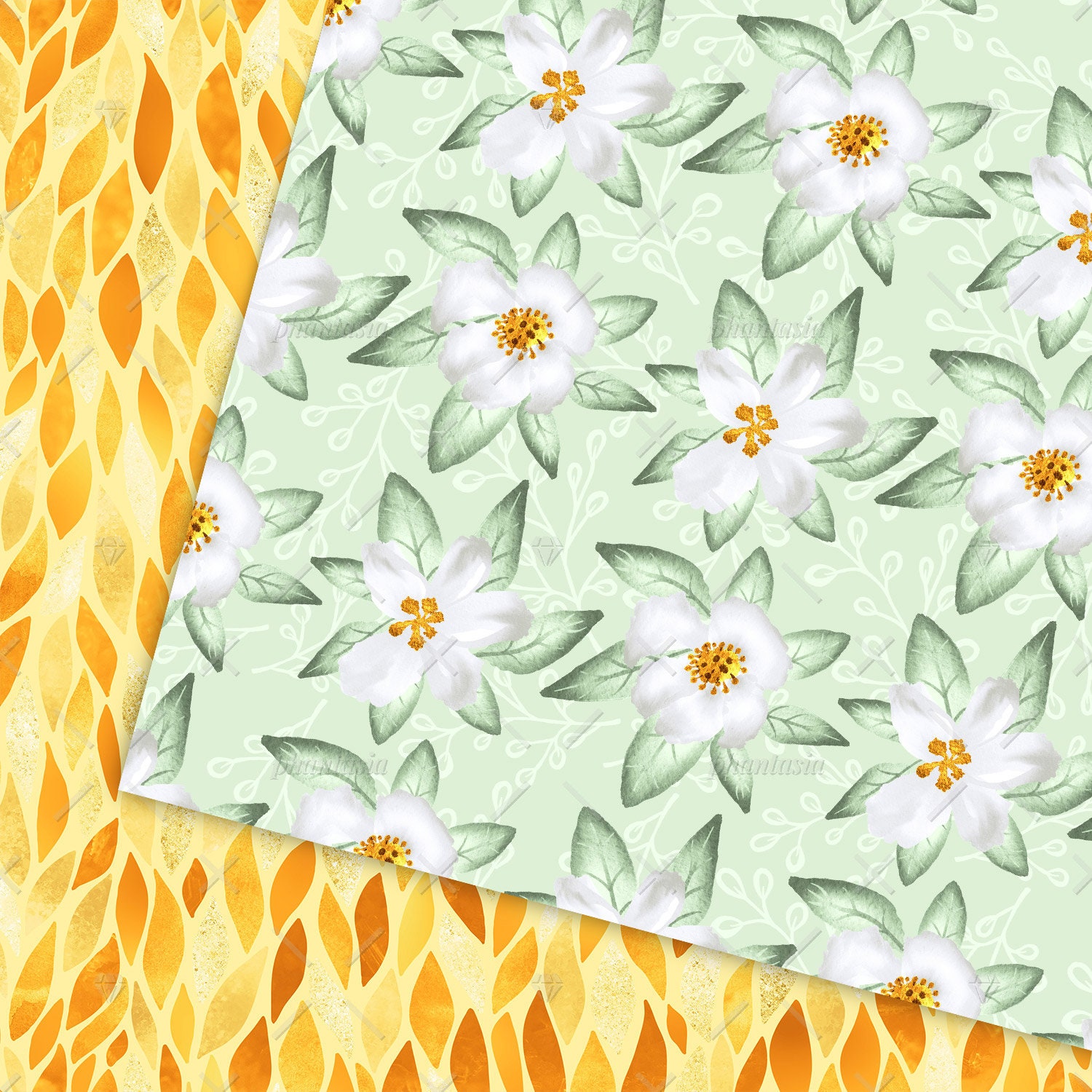 Spring Floral Digital Papers Spring Background Spring - Etsy