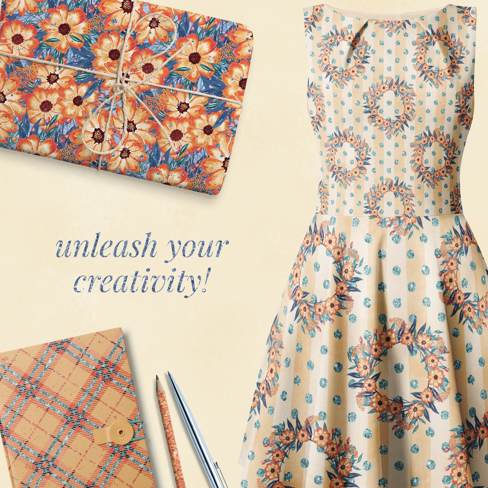 Watercolor Floral Digital Paper Flower Digital Blue and - Etsy