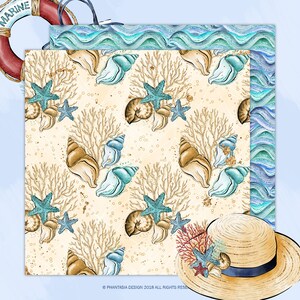 Nautical Digital Paper, Cruise Vacation Chic, Nautical Planner, Summer ...