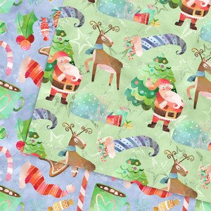 Christmas Digital Papers, Cute Christmas, Pastel Christmas, Christmas ...