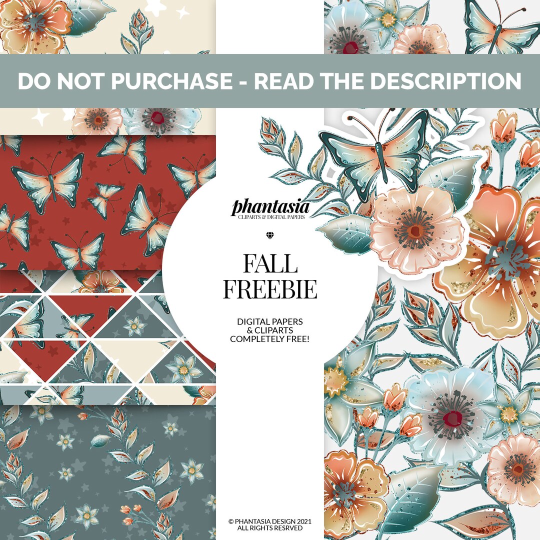 Fall Freebie, Flower Clipart, Floral Pattern, Autumn Pattern, Seamless ...